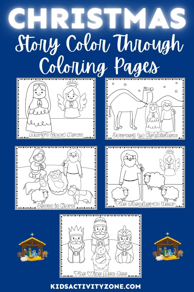 Christmas Story Coloring Pages - (Nativity) - Kids Activity Zone