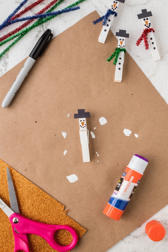 Snowman Clothespin Craft - Kids Activity Zone