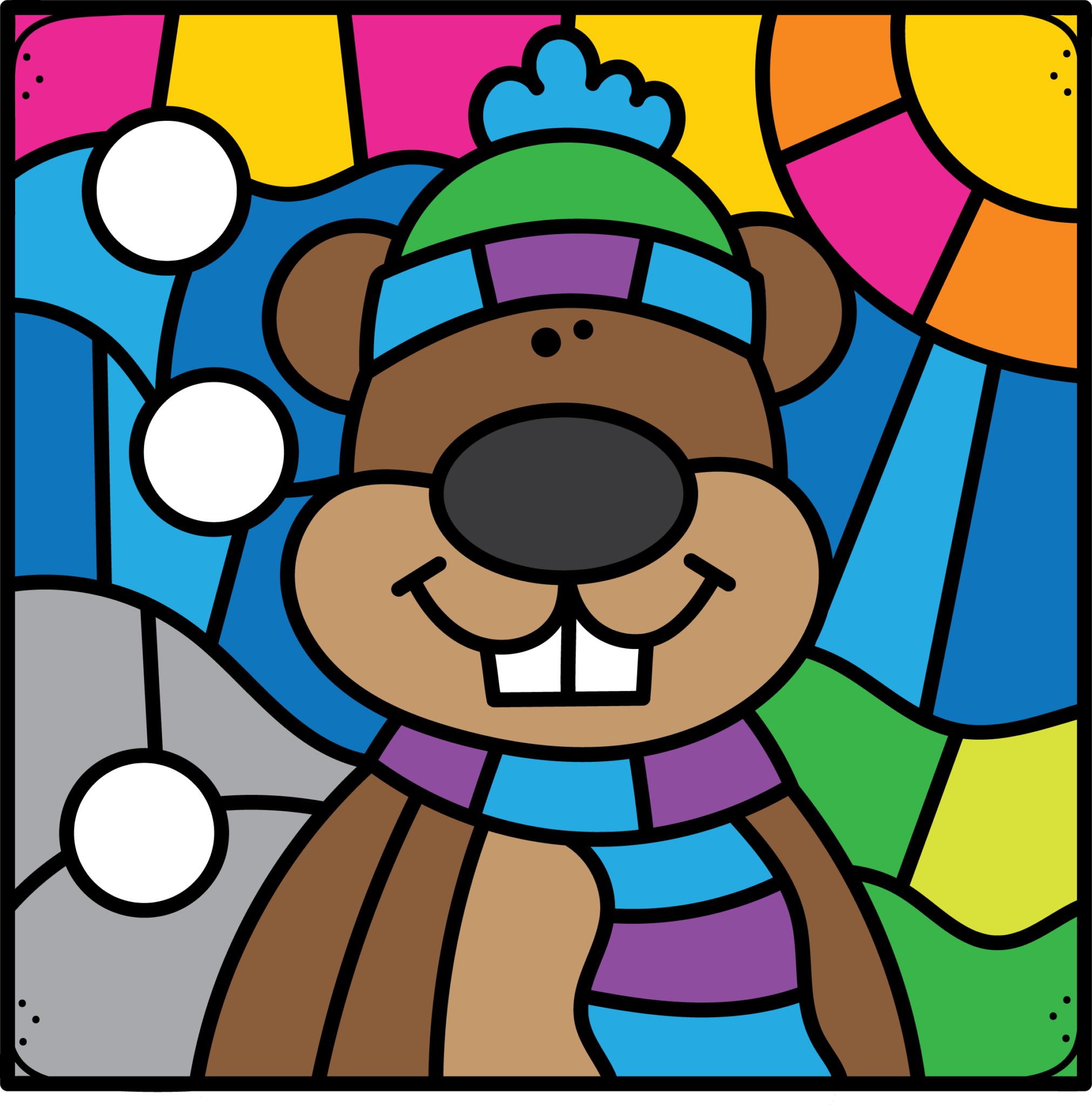 Groundhog Day Color by Number Pages - Kids Activity Zone