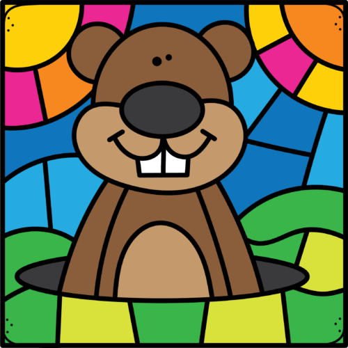 Groundhog Day Color by Number Pages - Kids Activity Zone