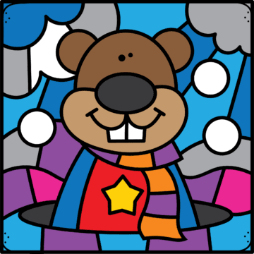 Groundhog Day Color by Number Pages - Kids Activity Zone