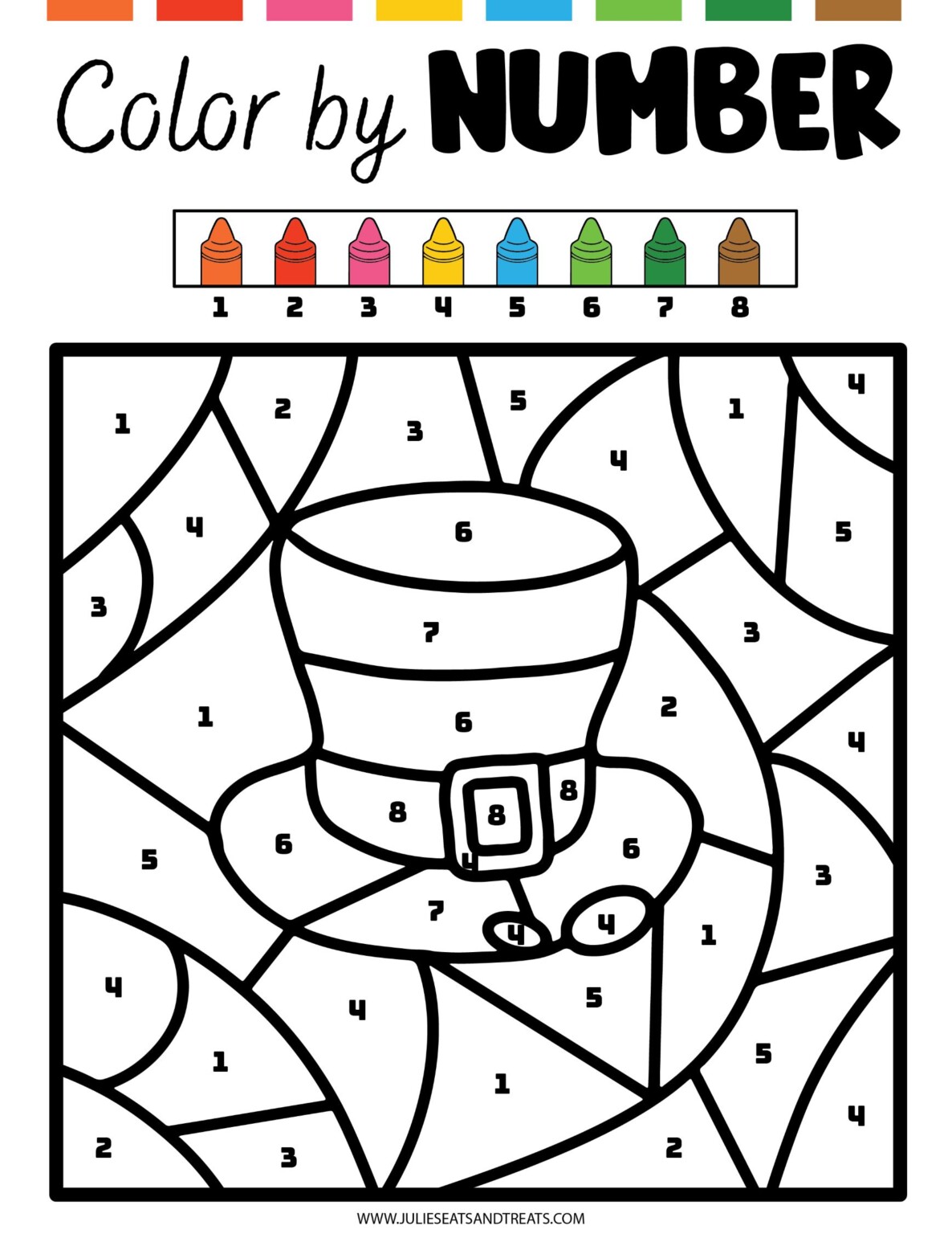 St. Patricks Day Color by Number - Kids Activity Zone