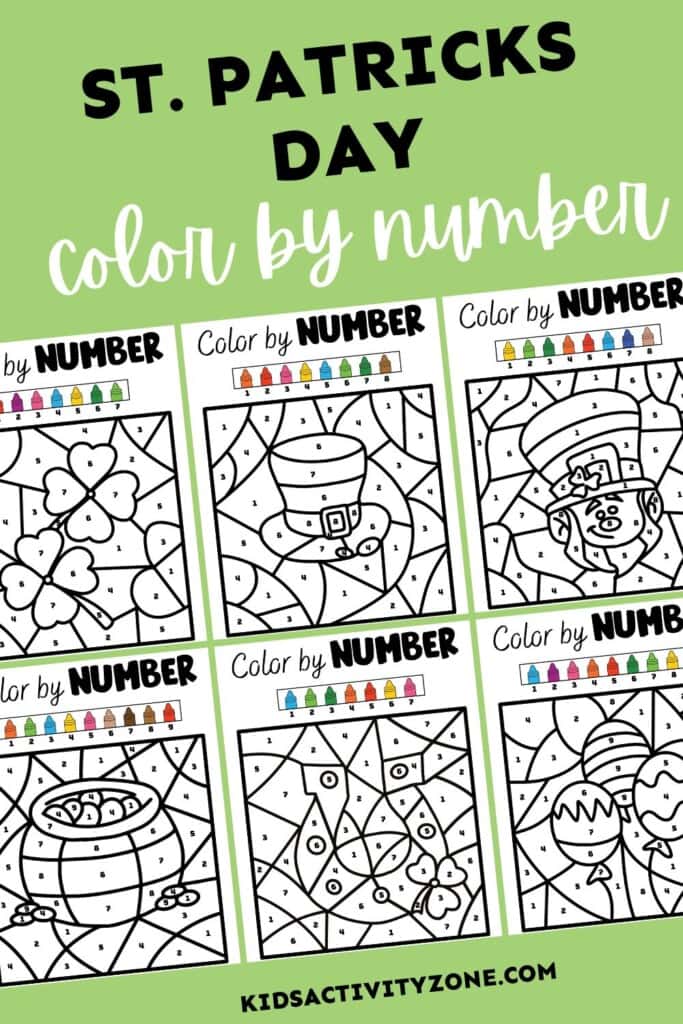 St. Patricks Day Color by Number - Kids Activity Zone