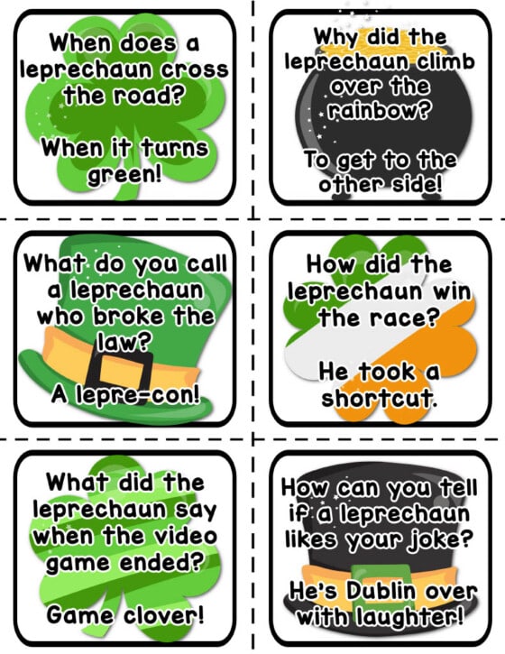 St. Patrick's Day Jokes - Free Printable! - Kids Activity Zone
