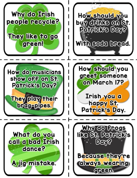 St. Patrick's Day Jokes - Free Printable! - Kids Activity Zone