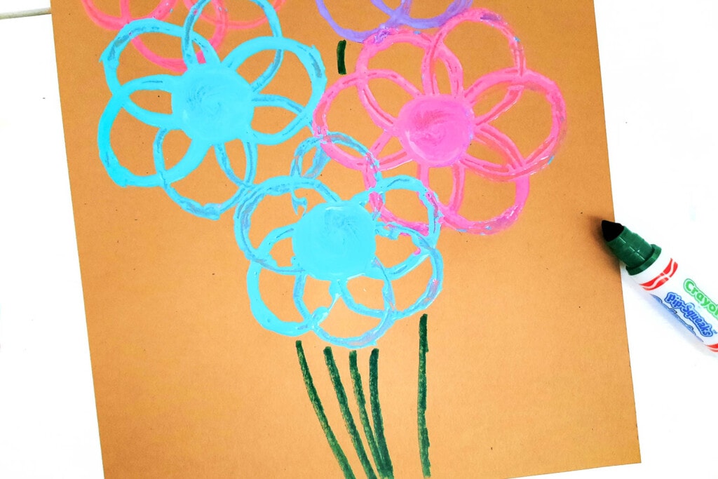 Toilet Paper Roll Flower Stamp Art - Kids Activity Zone