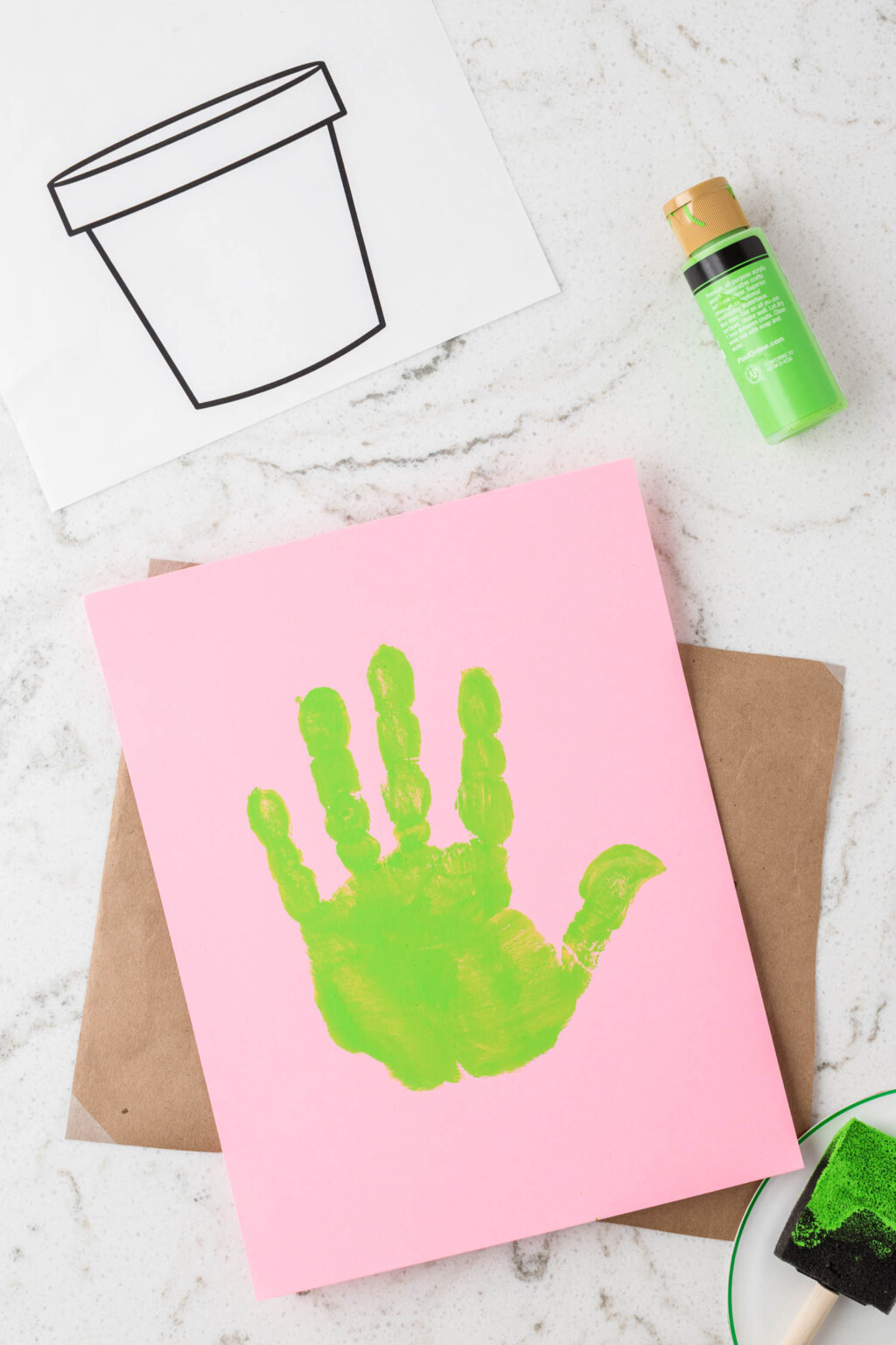 Handprint Flower Pot Craft - Kids Activity Zone