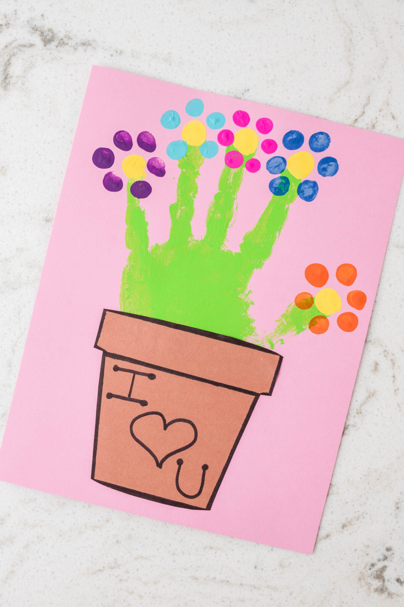 Handprint Flower Pot Craft - Kids Activity Zone