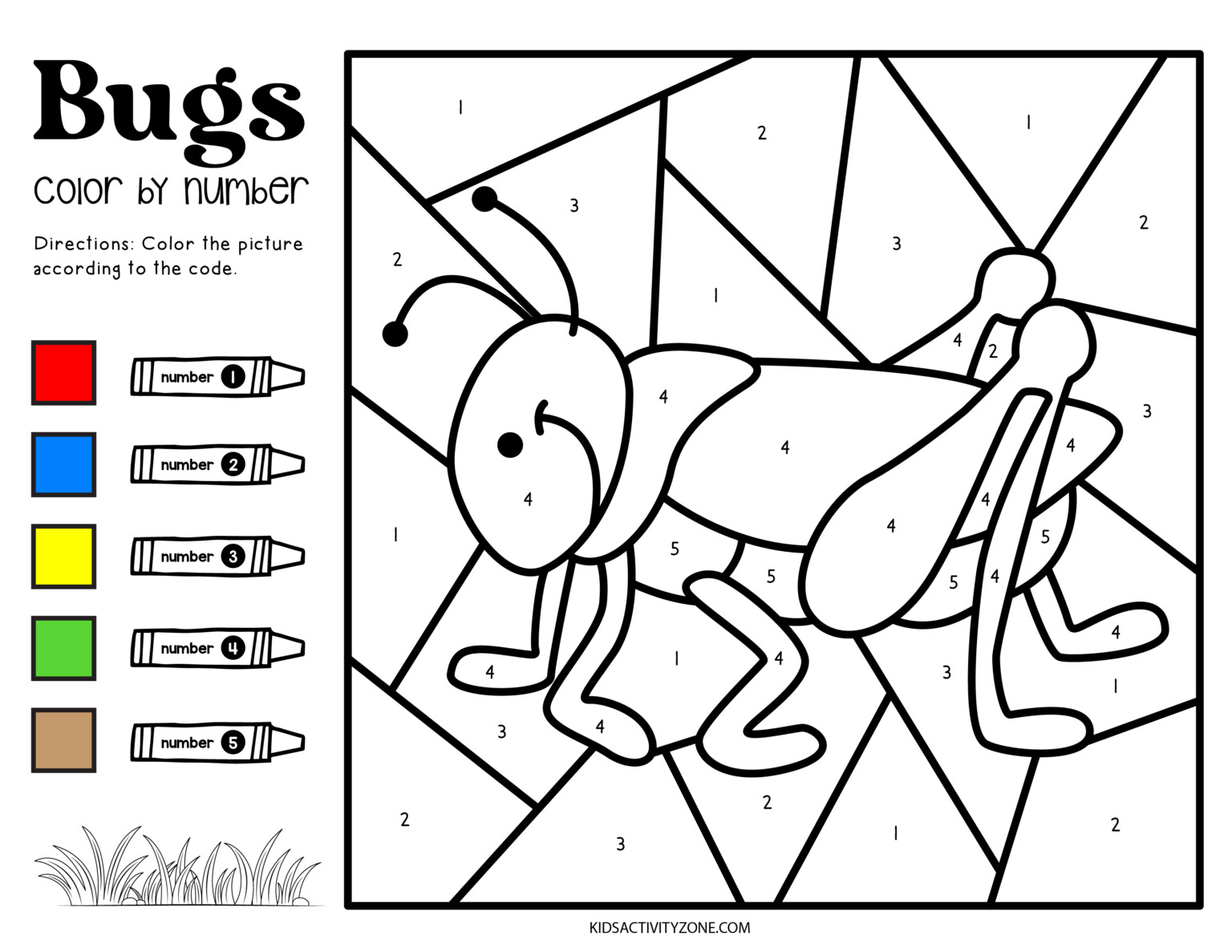 Bug Color By Number - Kids Activity Zone