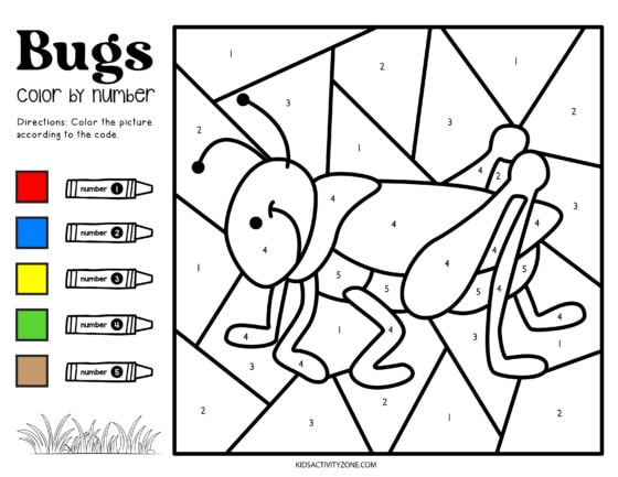 Bug Color By Number - Kids Activity Zone