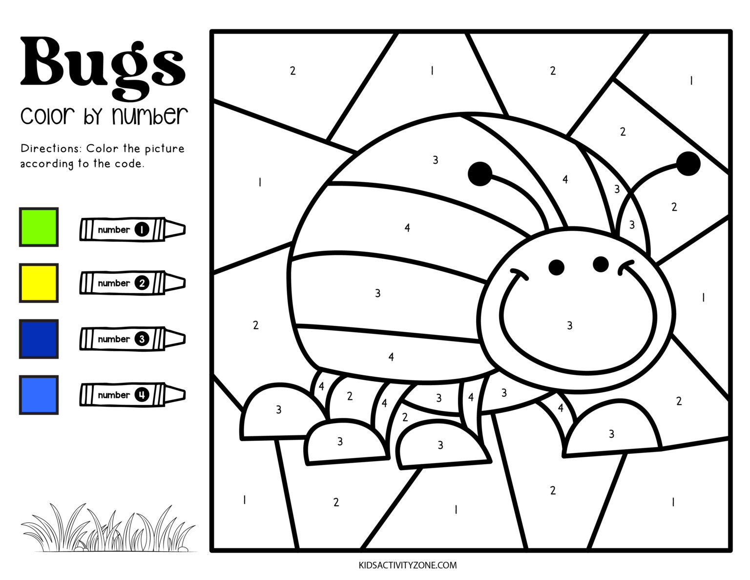 Bug Color By Number - Kids Activity Zone