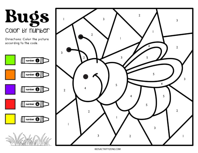 Bug Color By Number - Kids Activity Zone