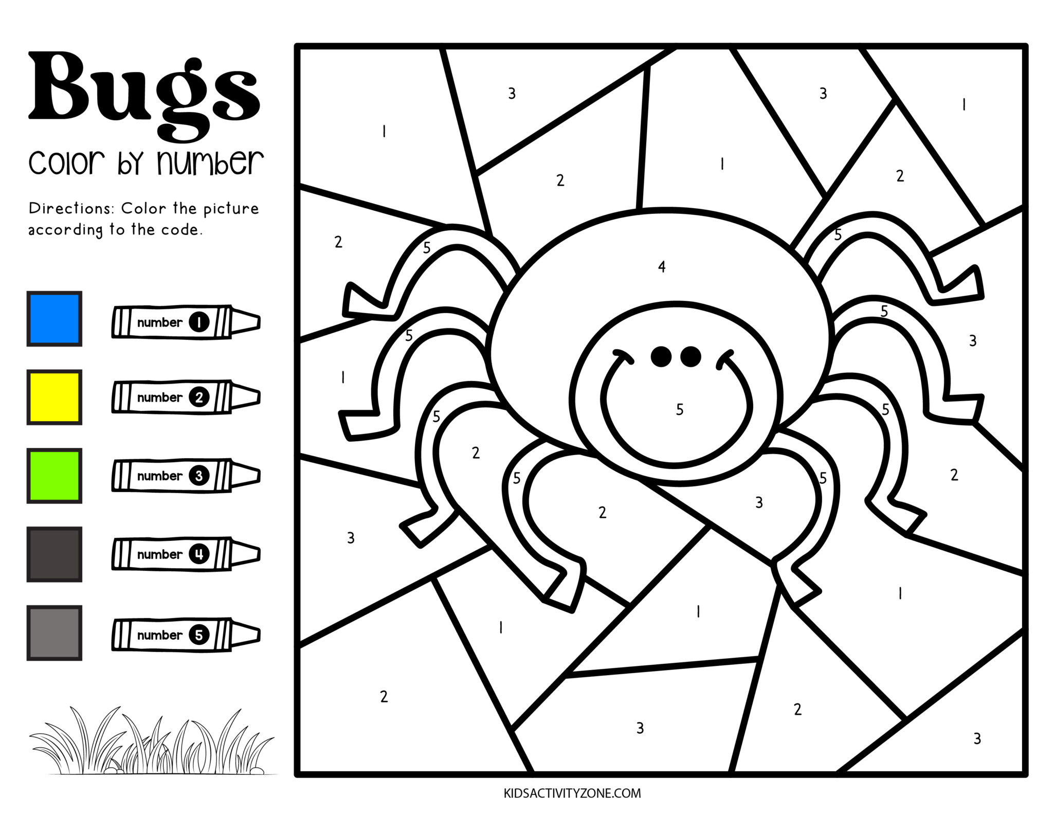 Bug Color By Number - Kids Activity Zone