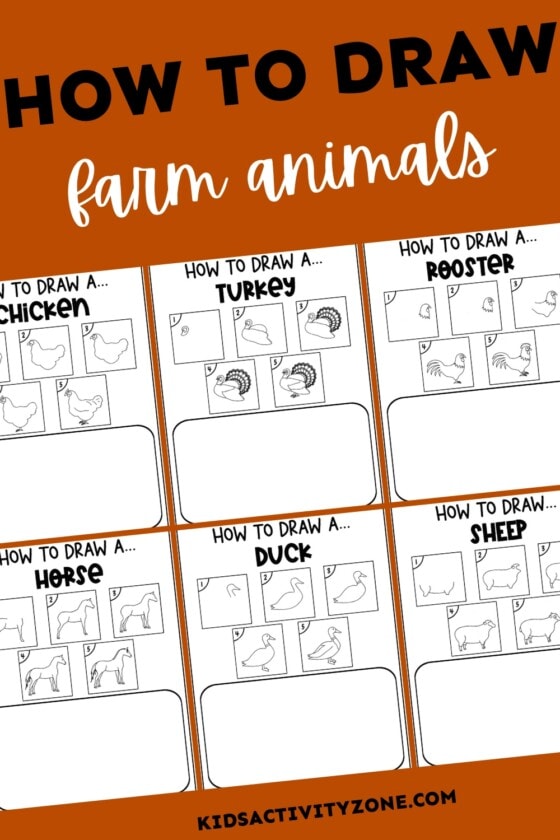 How to Draw Farm Animals - Free Printable! - Kids Activity Zone
