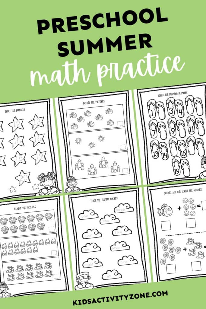 Preschool Summer Math Practice - Kids Activity Zone