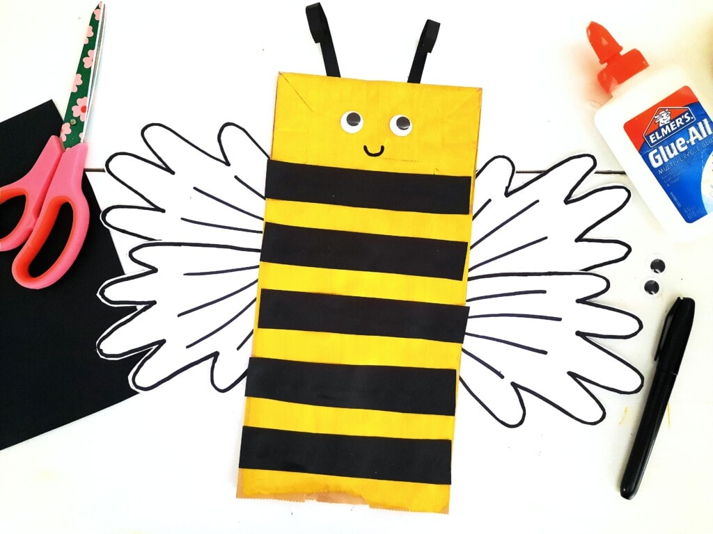 Paper Bag Handprint Bee Craft - Kids Activity Zone