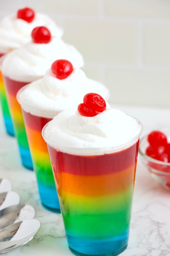 Rainbow Jell-O Cups - Kids Activity Zone
