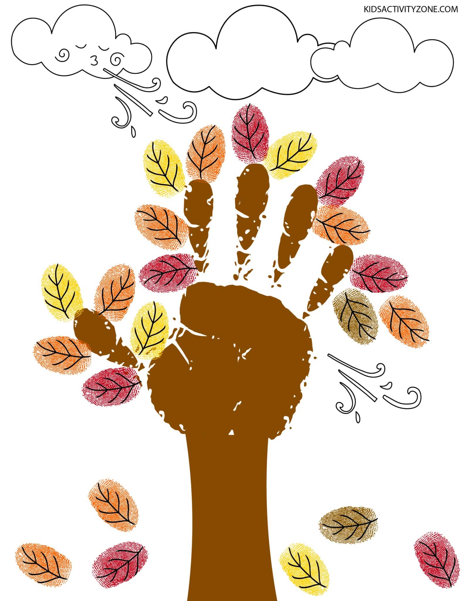 Fall Handprints and Thumbprints Activity - Kids Activity Zone