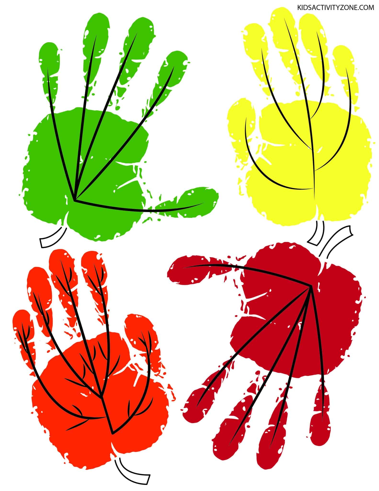 Fall Handprints and Thumbprints Activity - Kids Activity Zone
