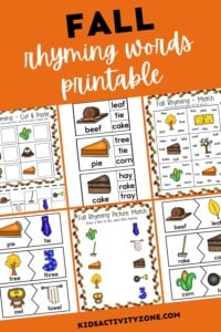 Fall Rhyming Words Activities {FREE PRINTABLE!} - Kids Activity Zone