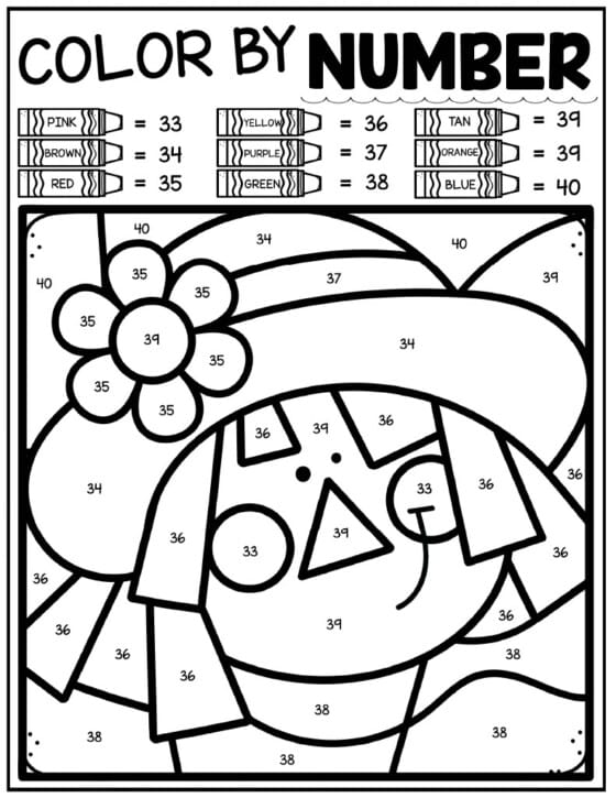 Fall Color by Number - Kids Activity Zone