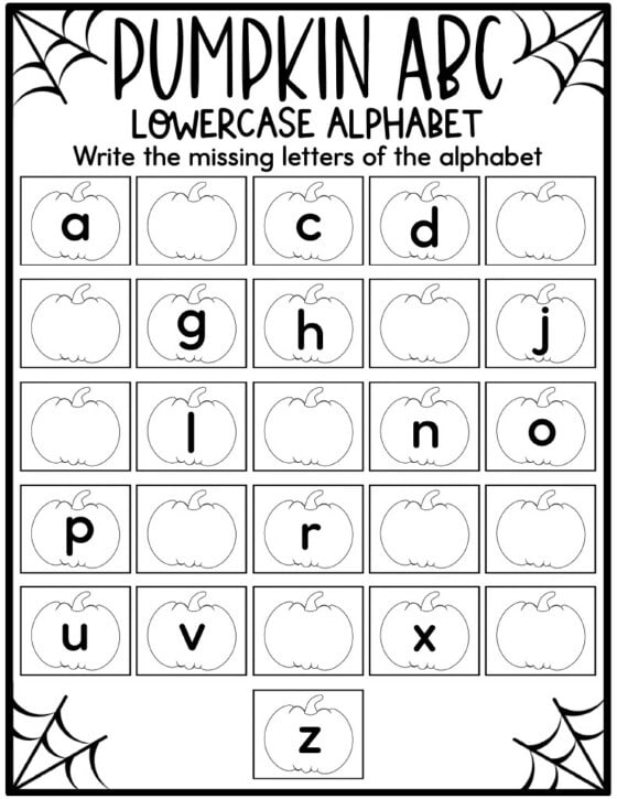 Halloween ABC and 123 Worksheets {FREE PRINTABLES!} - Kids Activity Zone
