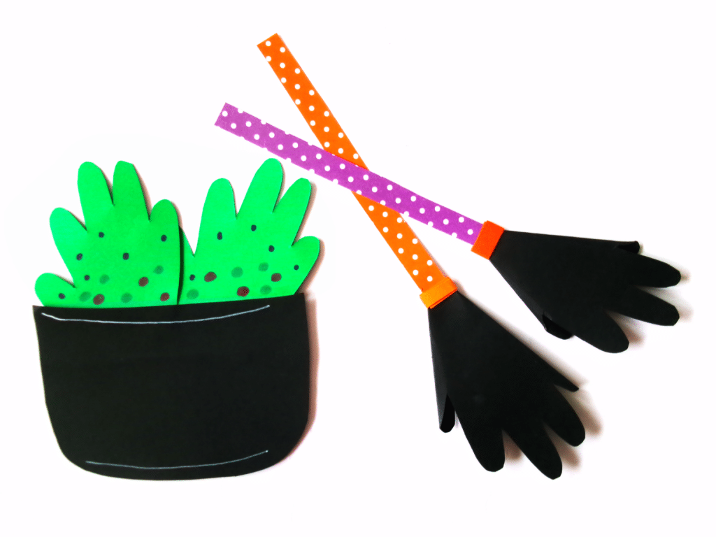 Witches Brew and Broom Handprint Craft - Kids Activity Zone