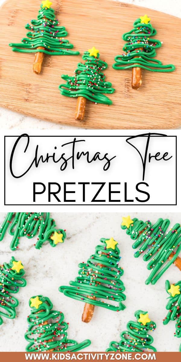 No Bake Christmas Tree Pretzels - Kids Activity Zone