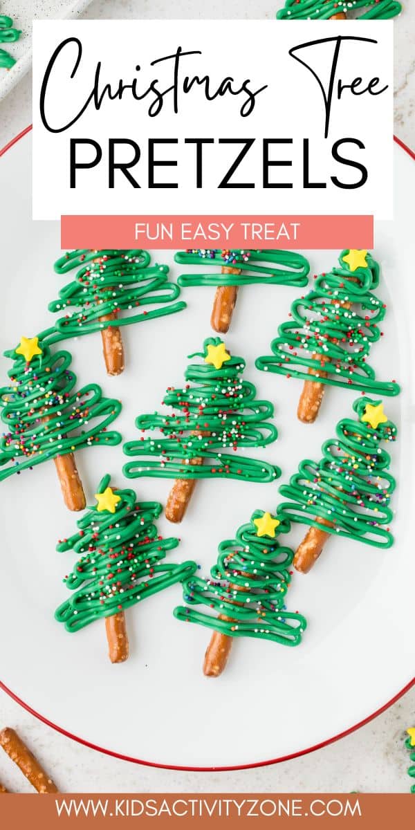 No Bake Christmas Tree Pretzels - Kids Activity Zone