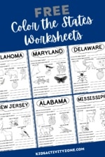 States and Capitals Worksheets - Kids Activity Zone