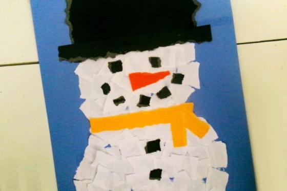 Torn Paper Snowman Craft - Kids Activity Zone