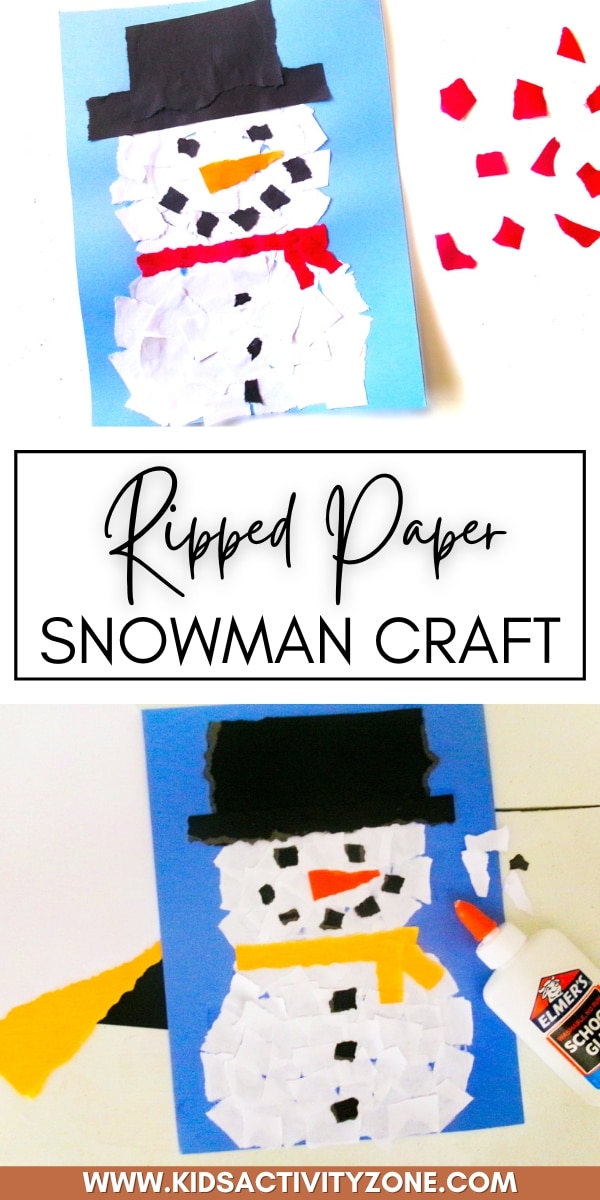 Ripped Paper Snowman Craft - Kids Activity Zone