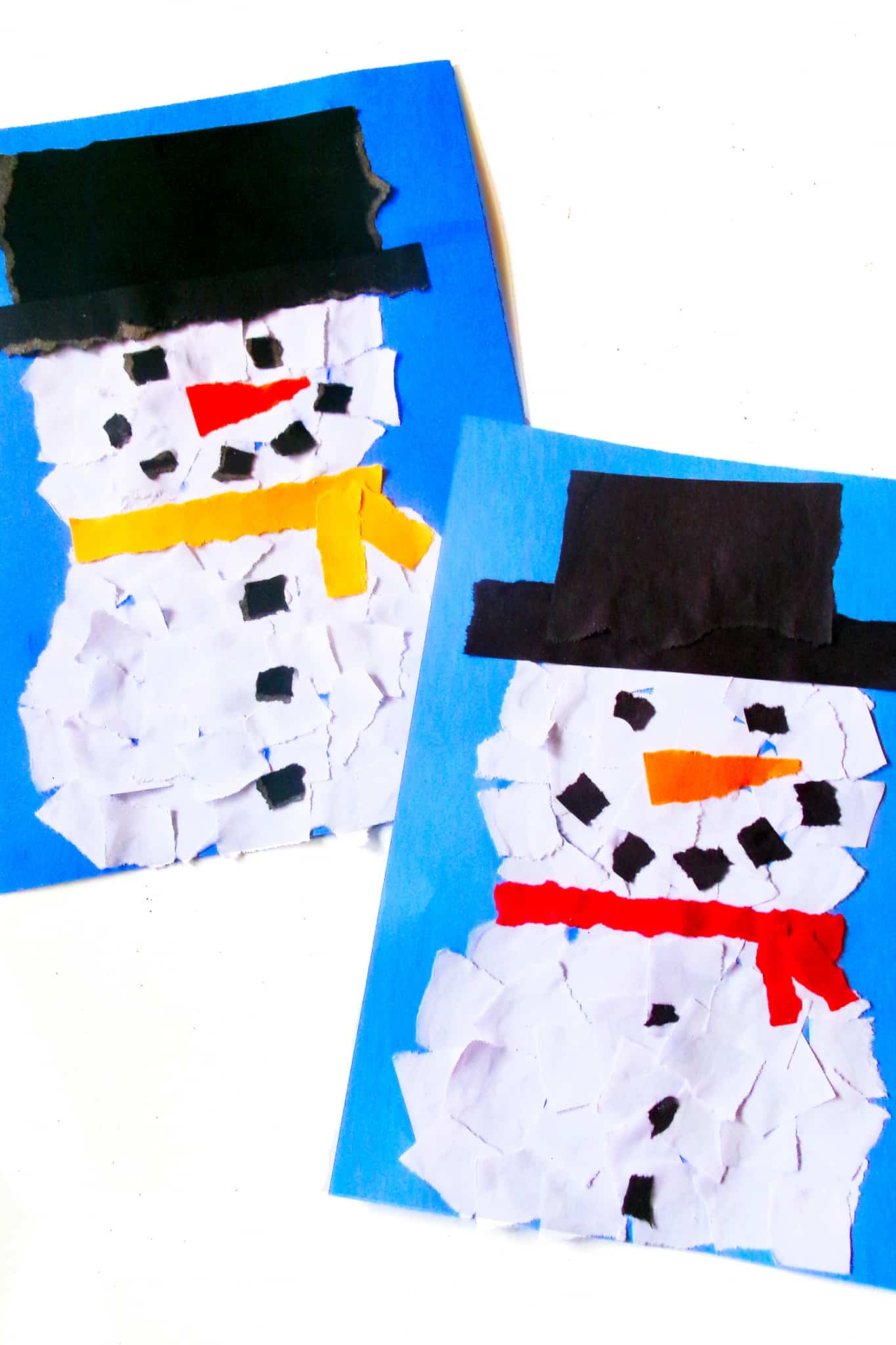 Ripped Paper Snowman Craft - Kids Activity Zone