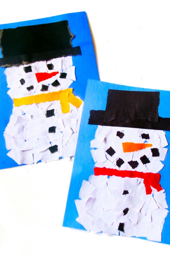 Torn Paper Snowman Craft - Kids Activity Zone
