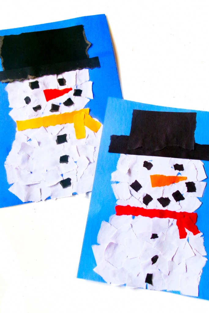 Ripped Paper Snowman Craft - Kids Activity Zone