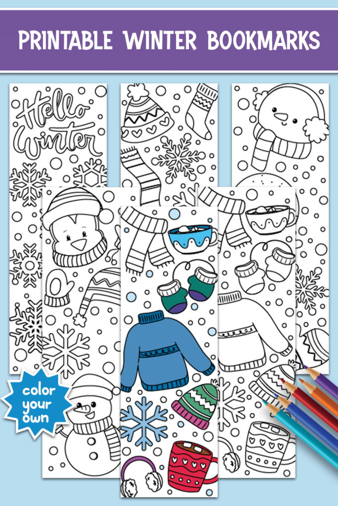 Winter Bookmarks Printable - Kids Activity Zone