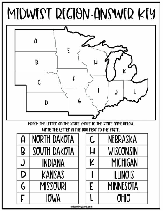 Regions of the United States Worksheets - Kids Activity Zone