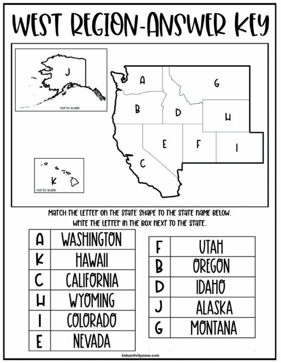 Regions of the United States Worksheets - Kids Activity Zone