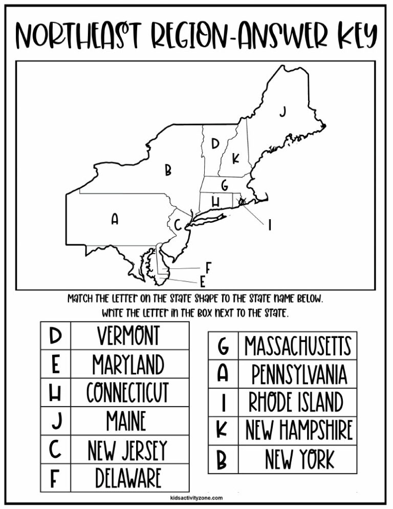 Regions of the United States Worksheets - Kids Activity Zone