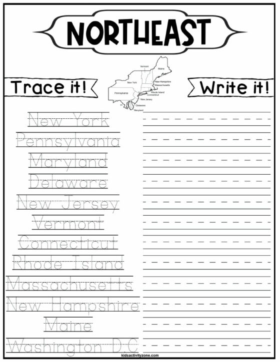 Regions of the United States Worksheets - Kids Activity Zone