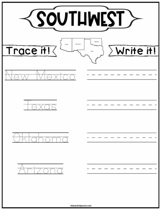 Regions of the United States Worksheets - Kids Activity Zone