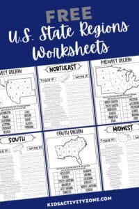 Regions of the United States Worksheets - Kids Activity Zone