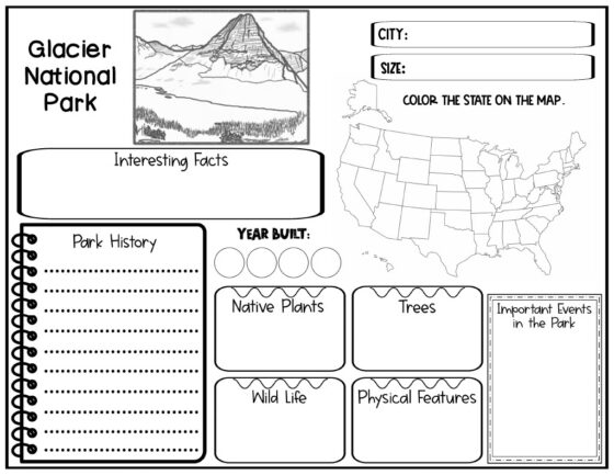 National Parks Worksheets - Kids Activity Zone