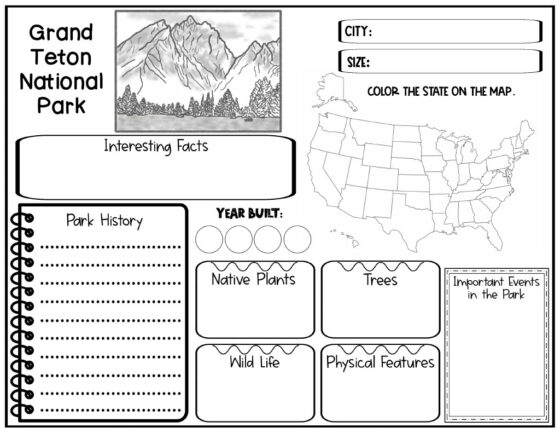 National Parks Worksheets - Kids Activity Zone