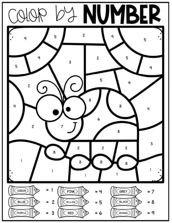 Easy Spring Color-by-Number Pages - Kids Activity Zone