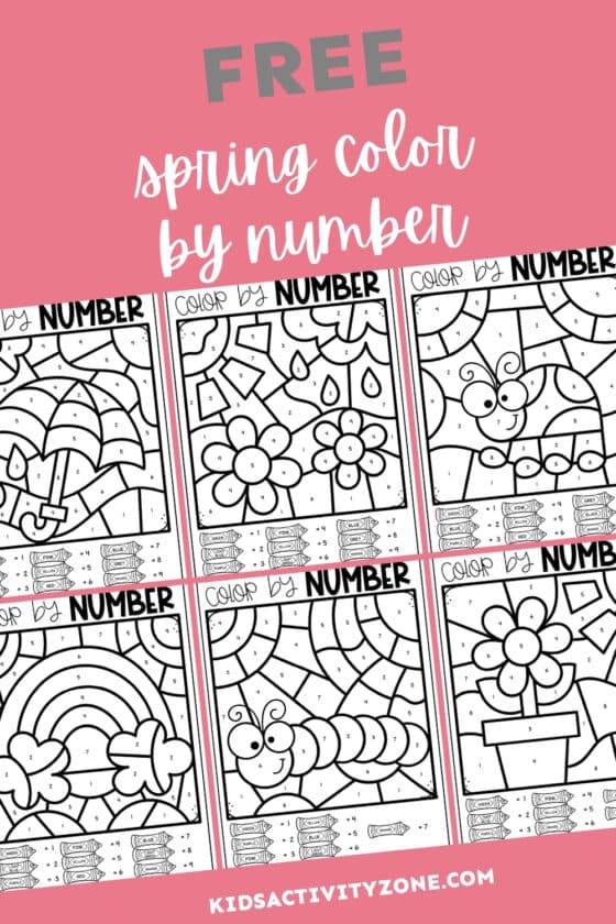 Spring Color by Number - Kids Activity Zone