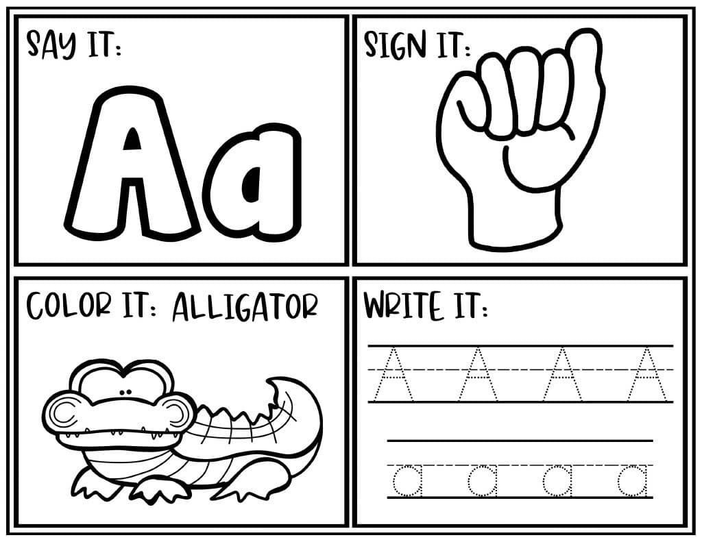 Beginner American Sign Language Worksheets - Kids Activity Zone