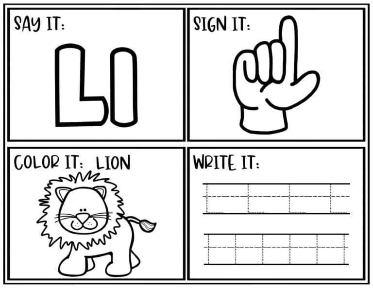 Beginner American Sign Language Worksheets - Kids Activity Zone