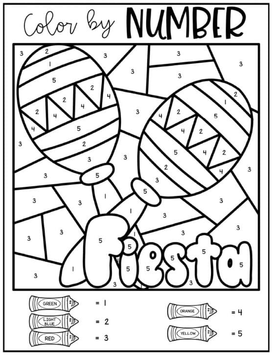 Cinco de Mayo Color by Number - Kids Activity Zone