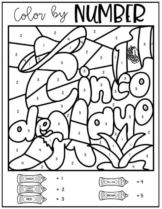 Cinco de Mayo Color by Number - Kids Activity Zone